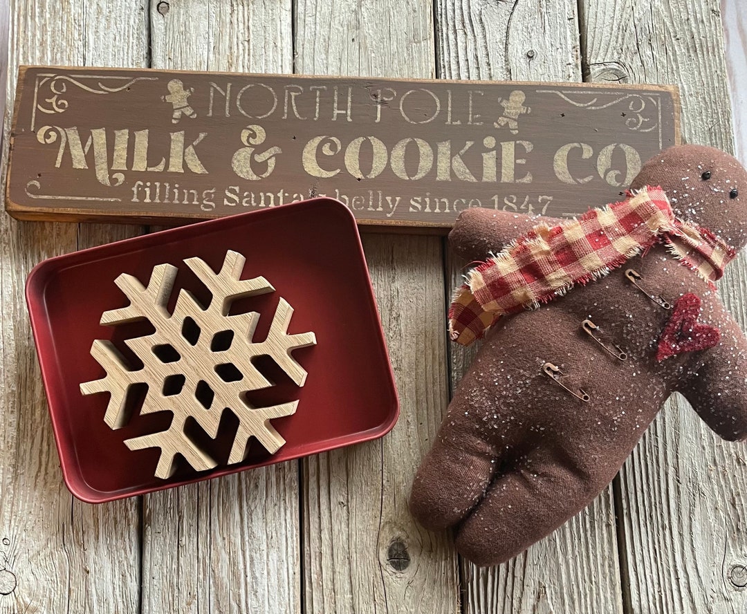 Milk & Cookies Wood Sign, Gingerbread Sign, Christmas Sign for Hot ...