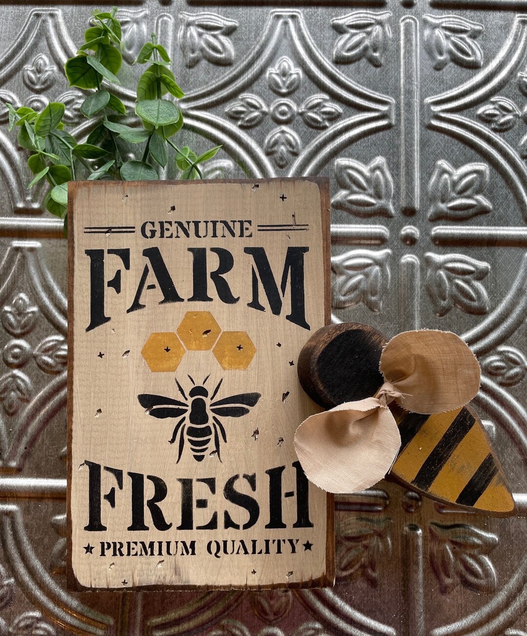 Farmhouse Wood Bee Sign, Bee Decor, Honey Bee Sign, Honey Decor, Local ...