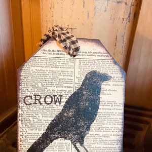 Crow Decor, Raven, Wood Crow Hanger, Fall Decor, Farmhouse Crow, Rustic ...