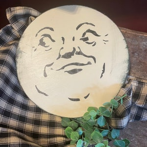 Harvest Moon Door Hanger, Moon Wood Sign, Halloween Decor, Nursery Room ...