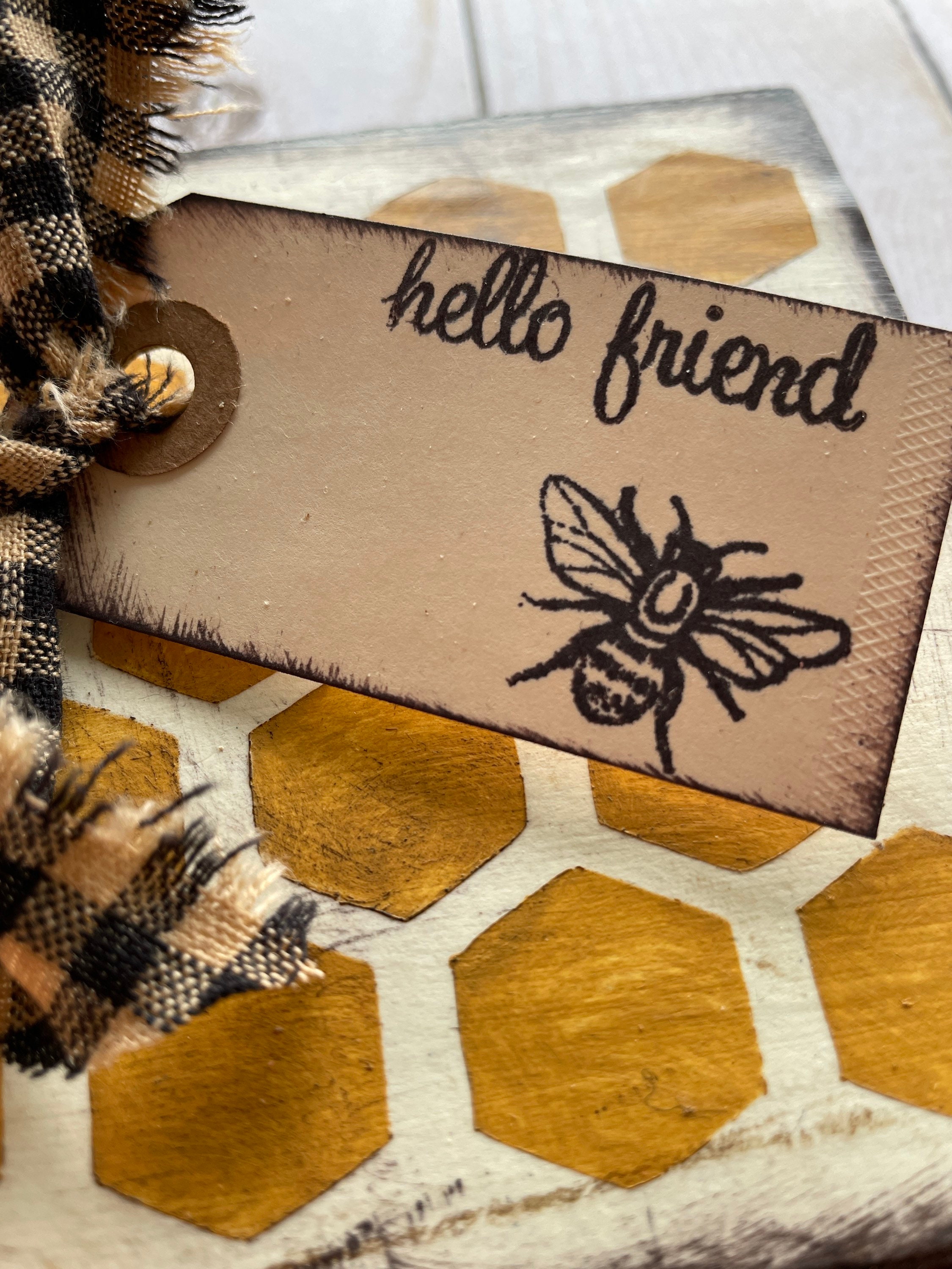 Honeycomb Honey Bee Sign Bee Decor Bee Sign for Tiered | Etsy