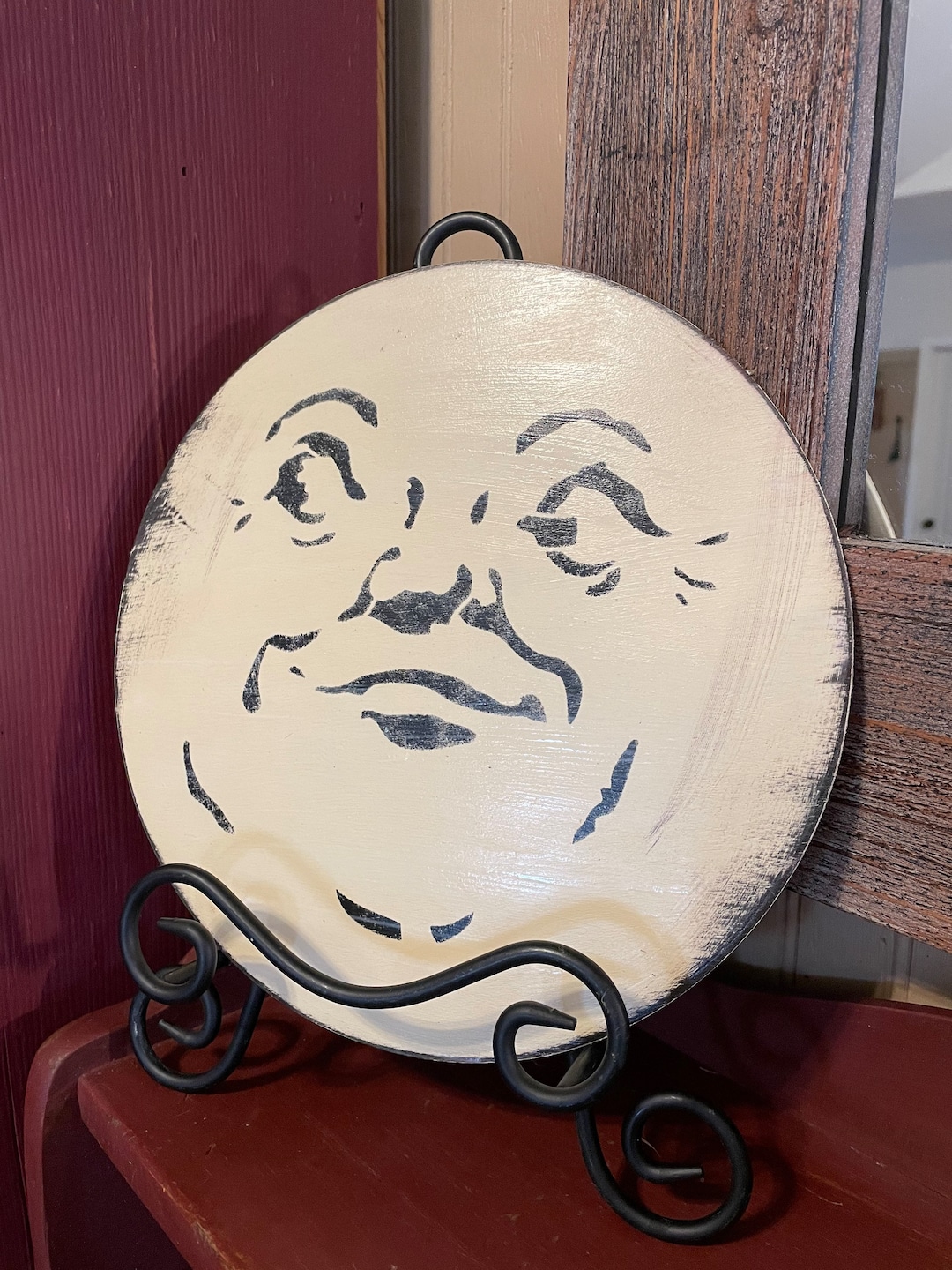 Harvest Moon Door Hanger, Moon Wood Sign, Halloween Decor, Nursery Room ...