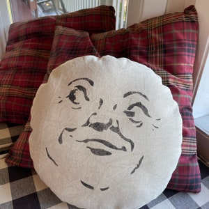 Harvest Moon Pillow, Canvas Pillow, Man in the Moon Pillow, Moon Decor ...