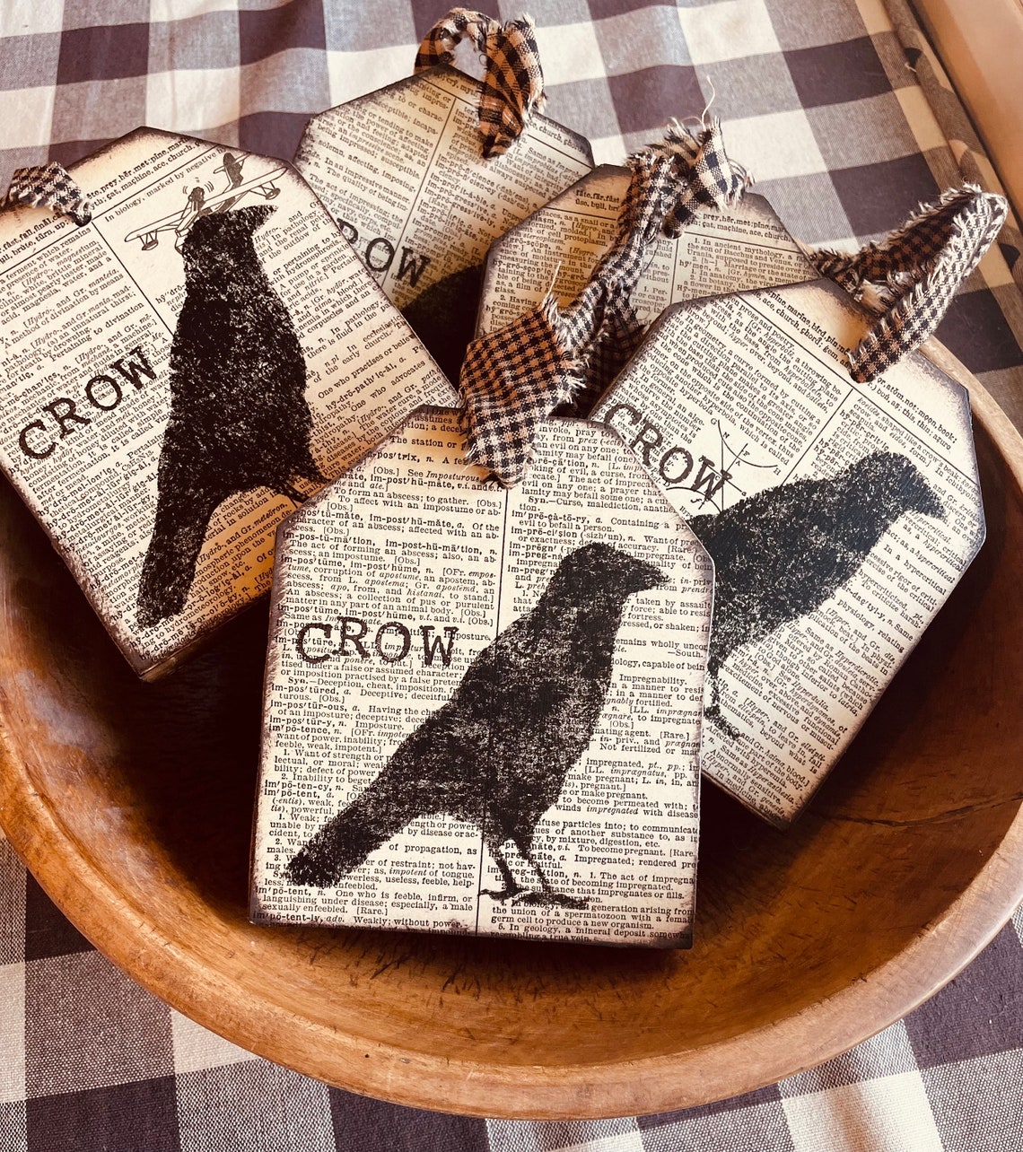 Crow Decor, Raven, Wood Crow Hanger, Fall Decor, Farmhouse Crow, Rustic ...