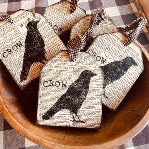 Crow Decor, Raven, Wood Crow Hanger, Fall Decor, Farmhouse Crow, Rustic ...