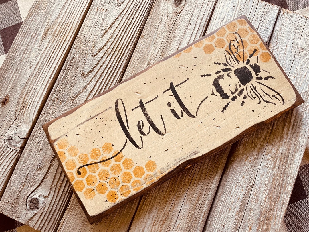 Honey Bee Decor, Bumblebees, Honeycomb, Let It Bee Wood Sign, Summer ...