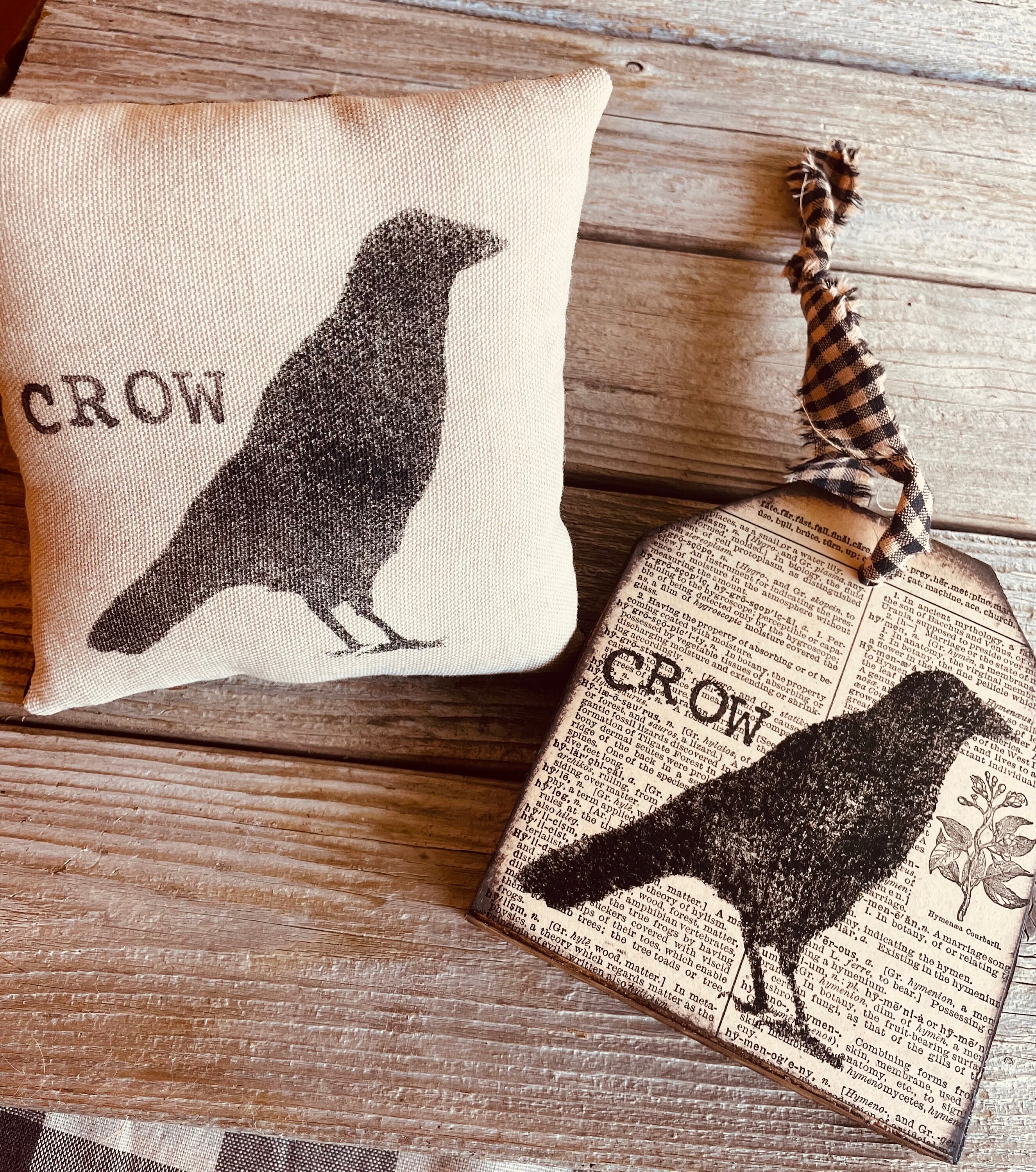 Crow Decor, Raven, Wood Crow Hanger, Fall Decor, Farmhouse Crow, Rustic ...