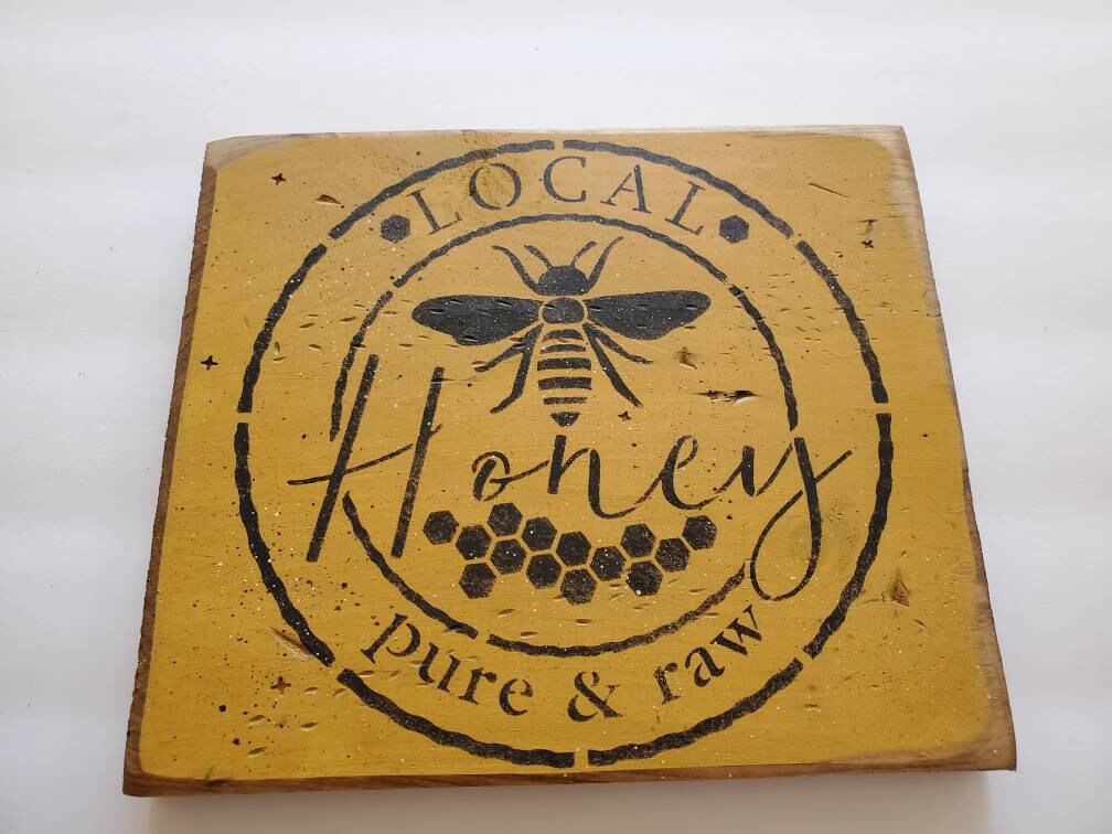 Honey Bee Sign Wood Sign Bee Decor Bee Themed Tiered Tray | Etsy