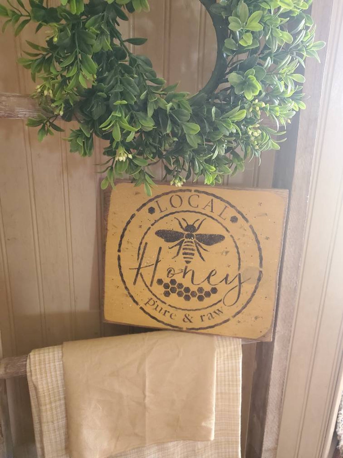 Honey Bee Sign Wood Sign Bee Decor Bee Themed Tiered Tray | Etsy