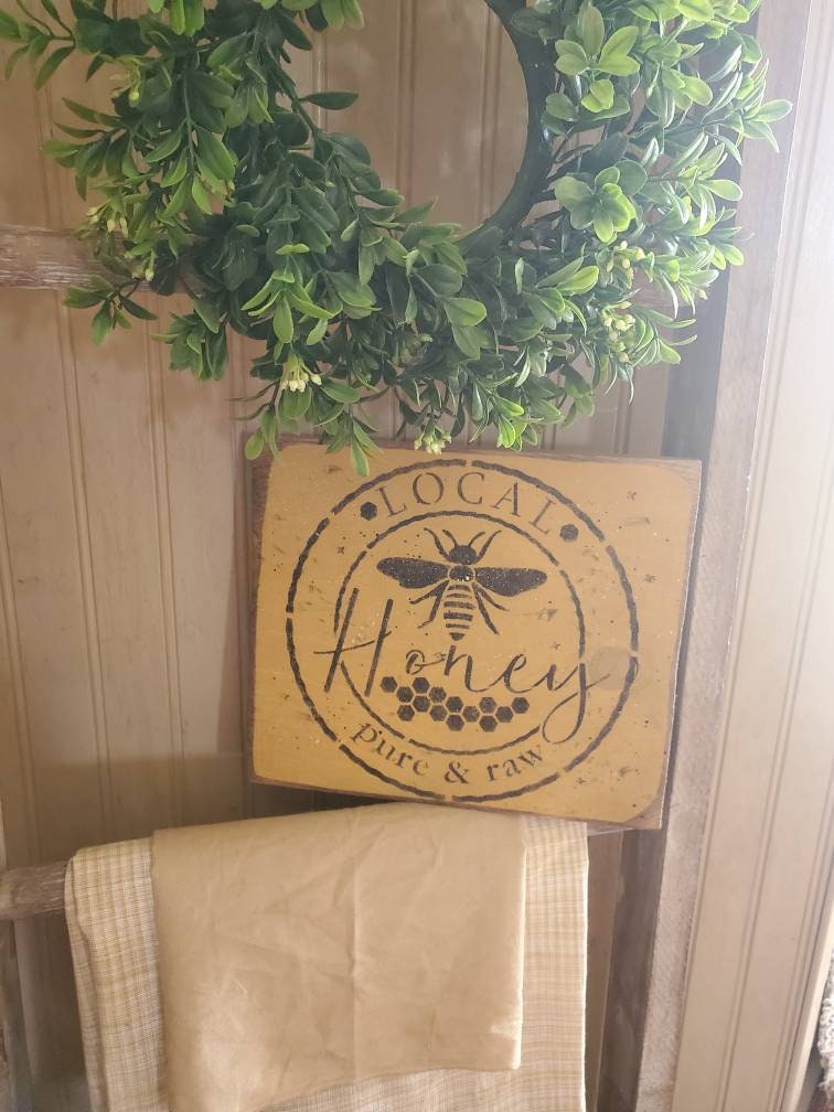 Honey Bee Sign Wood Sign Bee Decor Bee Themed Tiered Tray | Etsy