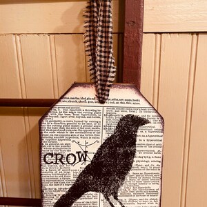 Crow Decor, Raven, Wood Crow Hanger, Fall Decor, Farmhouse Crow, Rustic ...