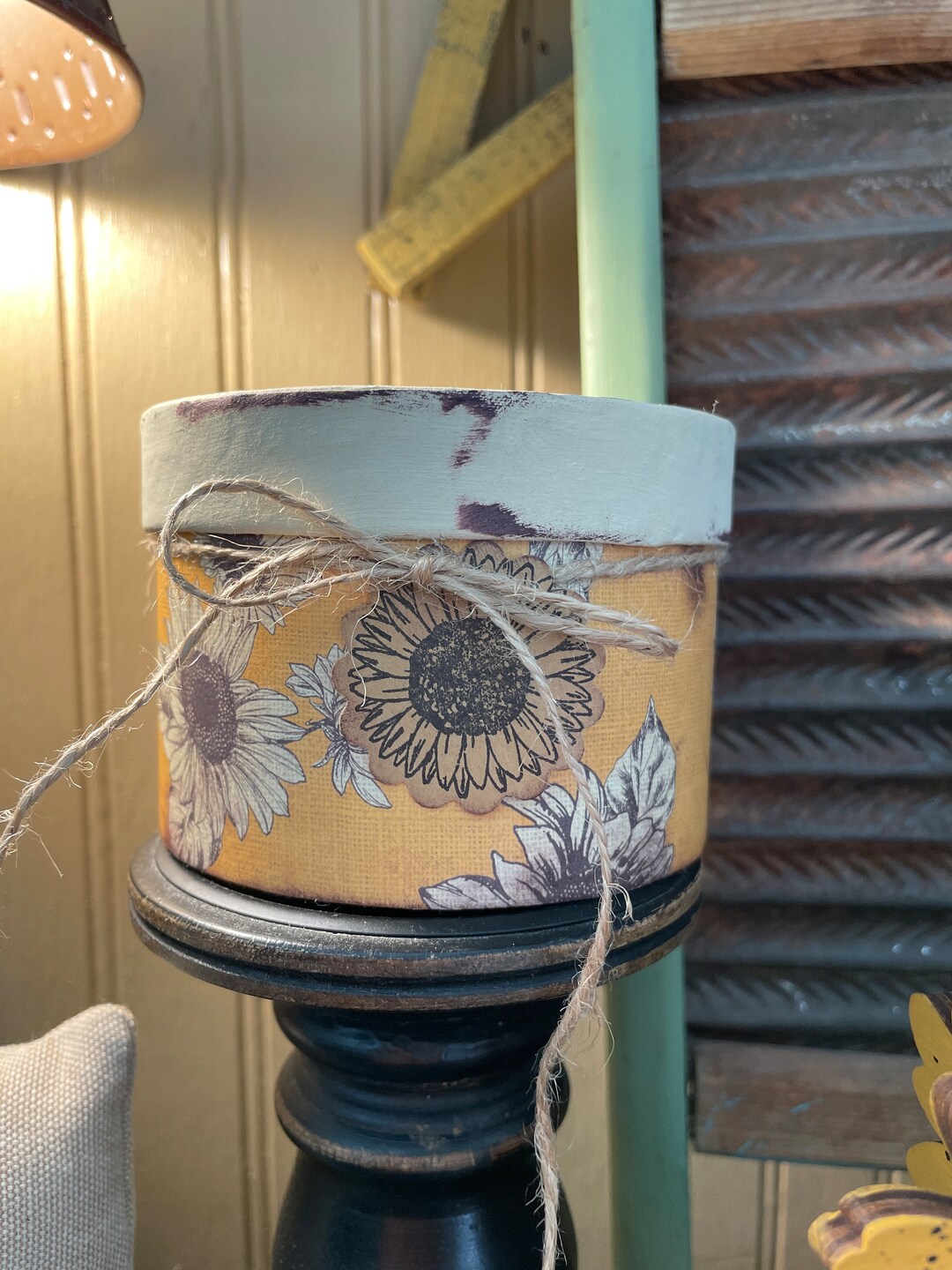 Sunflower Decor for Tiered, Sunflower Decor, Paper Mache Box, Sunflower ...