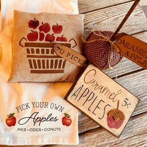 Caramel Apple, Faux Food, Fall Decor, Farmhouse Decoration, Tiered Tray ...