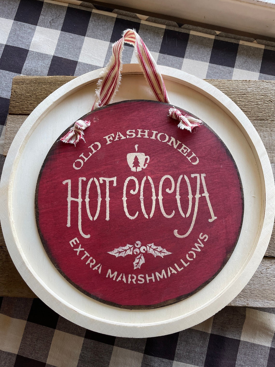 Hot Cocoa Bar Decoration, Hot Cocoa Sign, Christmas Decor, Candy Cane ...