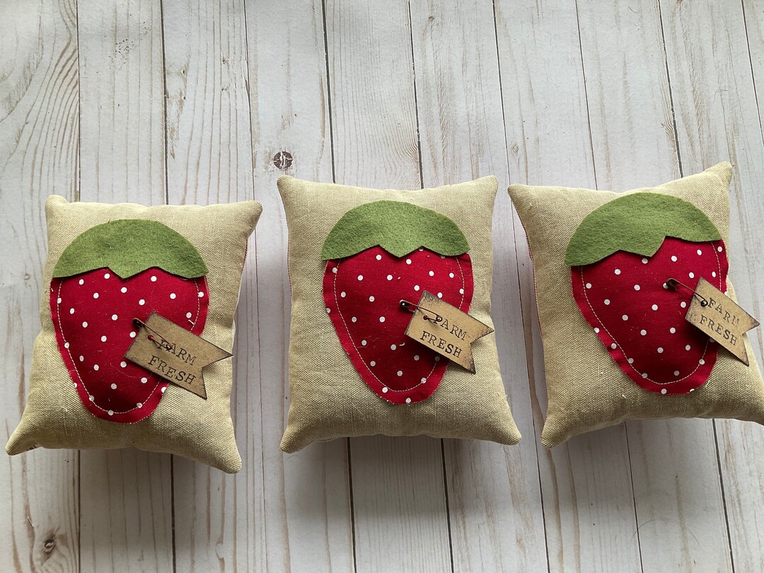 Strawberry Pillow, Strawberry Decor for Tiered Tray, Summer Decor ...