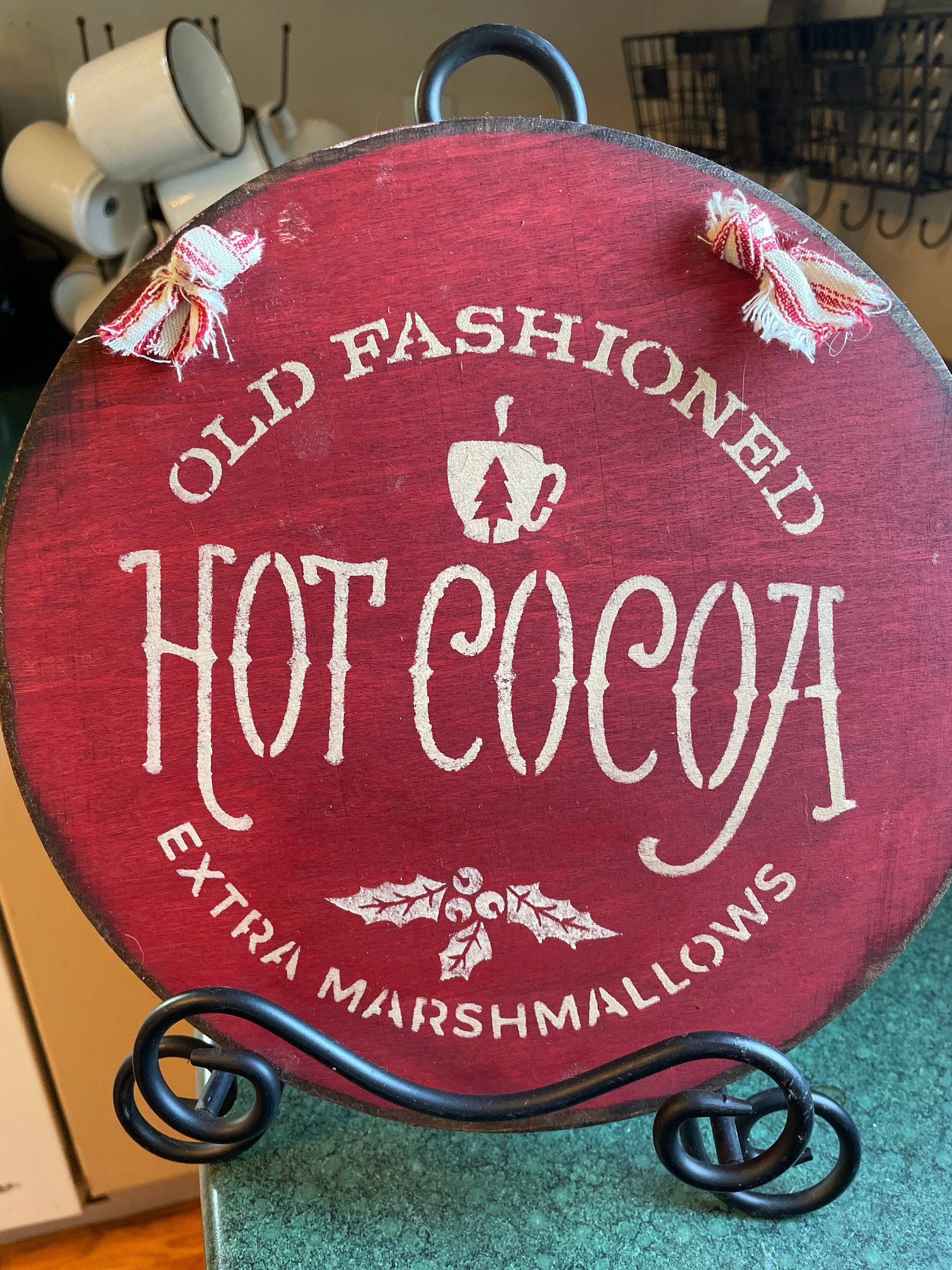 Hot Cocoa Bar Decoration, Hot Cocoa Sign, Christmas Decor, Candy Cane ...