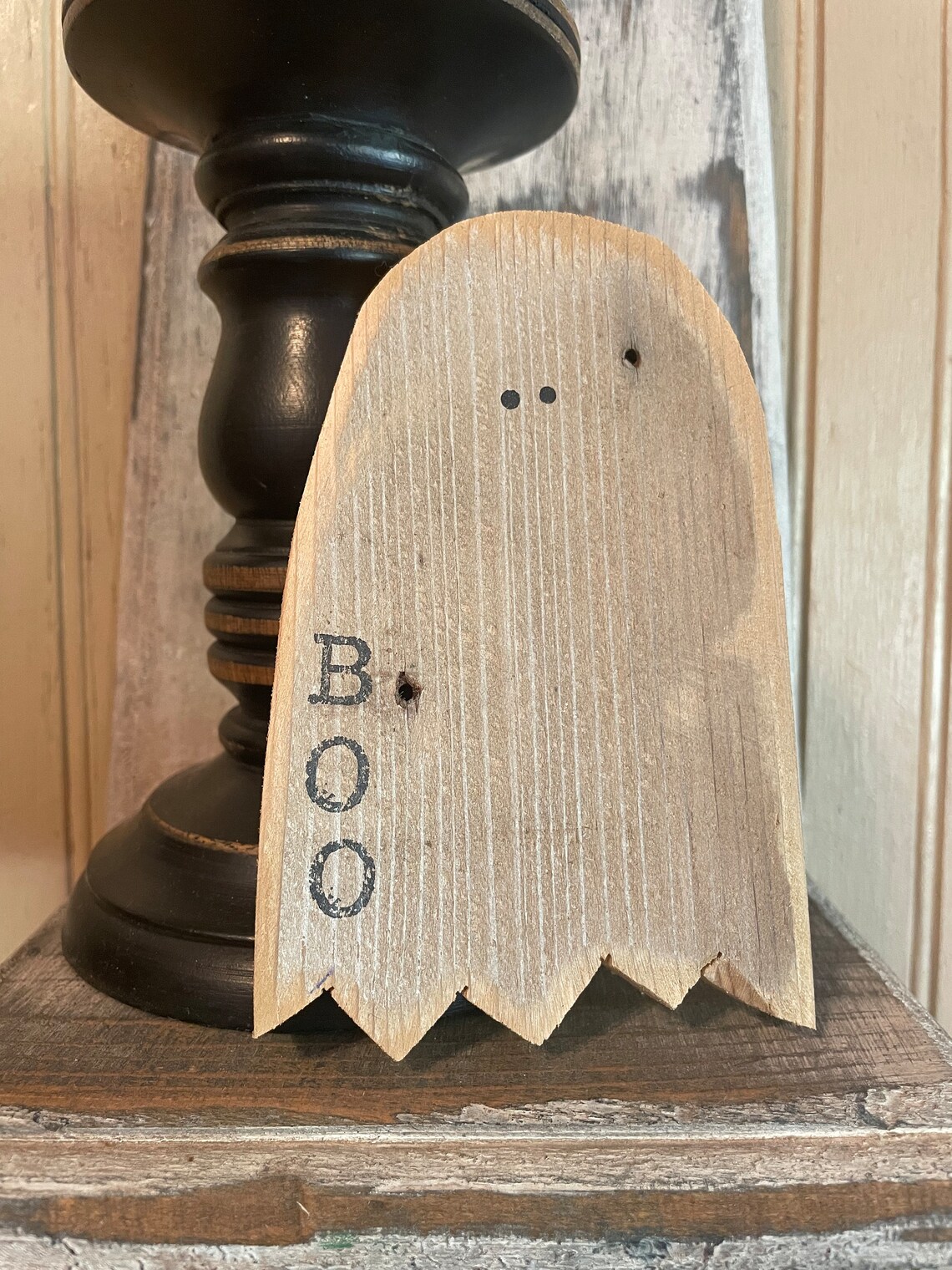 Wood Ghost, Ghost for Tiered Tray, Upcycled Wooden Ghost, Halloween ...