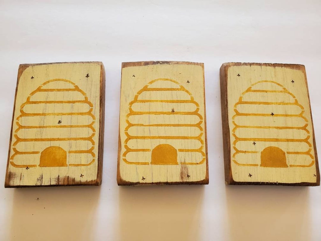 Beehive Sign for a Tiered Tray, Honey Bee Decor, Beeskep, Farmhouse Bee ...