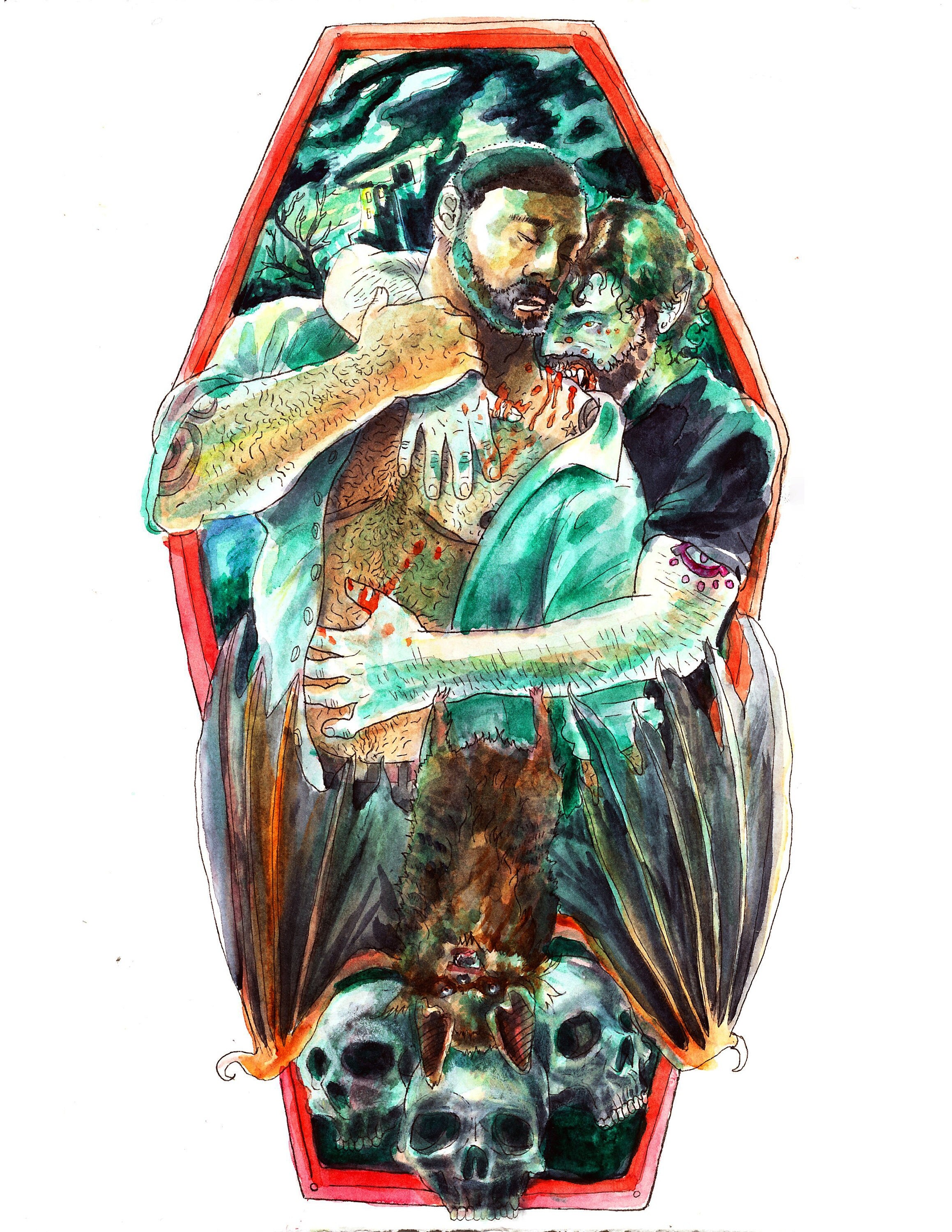 Vampires Gay Art Queer Lgbtq Nancran Etsy