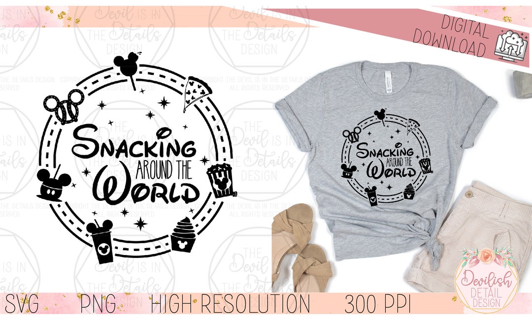 Snacking Around the World - Happy Mouse World - SVG PNG, Vector Files ...