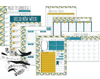 Busy Bee Watercolor Calendar & to Do List Set 2 Piece Digital JPG DIY ...