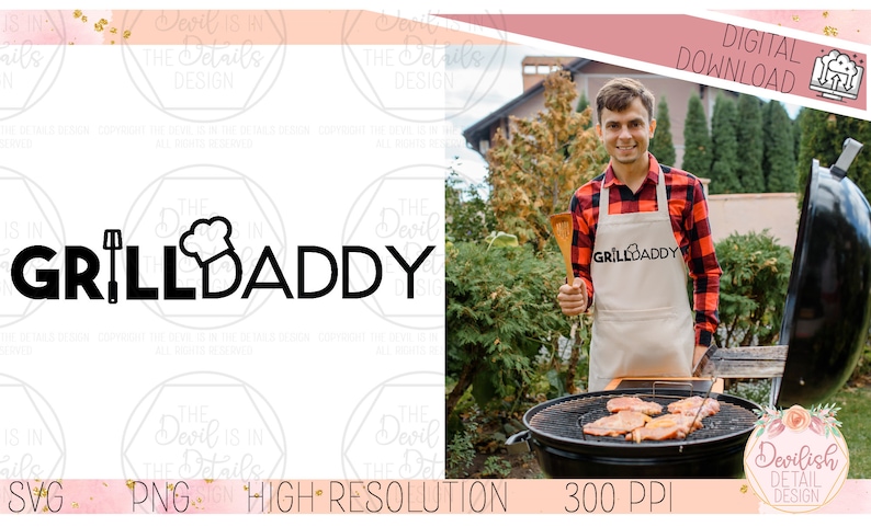 Grill Daddy Father's Day SVG PNG Vector Files Cricut - Etsy