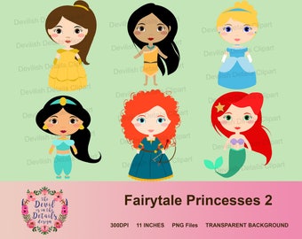 Fairytale Princess 2 digital Clipart Set For-personal and - Etsy