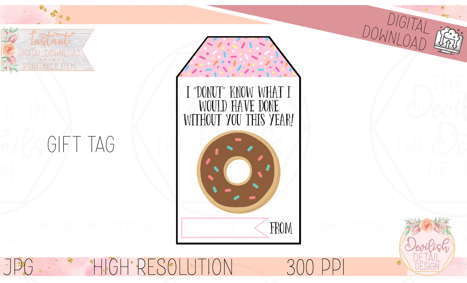 Teacher Appreciation EOY Christmas Gift Tag I Donut - Etsy