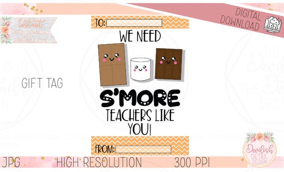 Teacher Gift Tag We Need SMORE Teachers Like You - Etsy