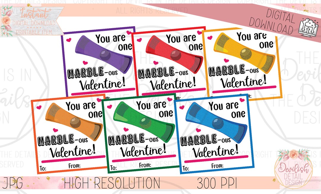Marble Mesh - Fidget Toy Valentine's Day Cards - Digital Design - DIY ...