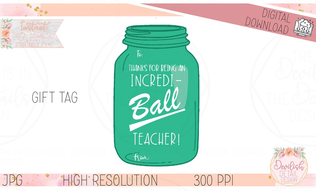 Teacher Gift Tag You're an Incrediball Teacher Eoy/christmas/teacher ...