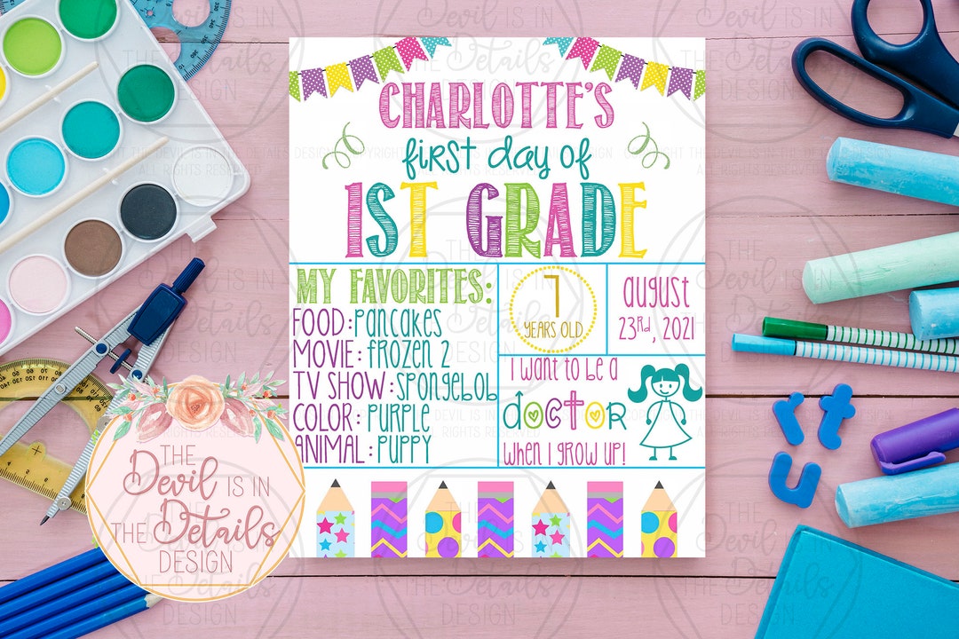 First Day of School Infographic - Printable - Customizable - Etsy