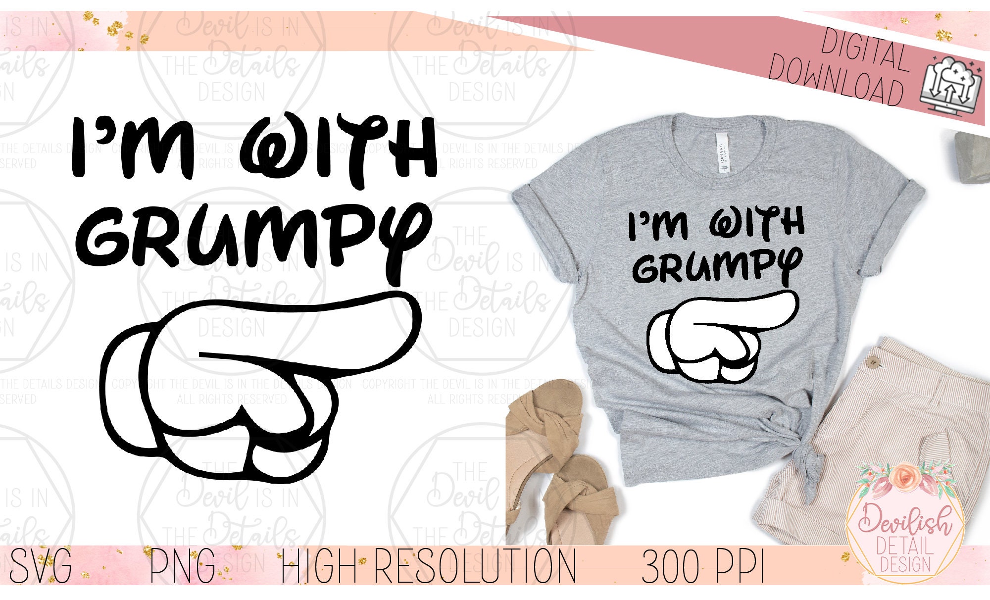I'm With Grumpy Happy Mouse World Inspired SVG PNG - Etsy