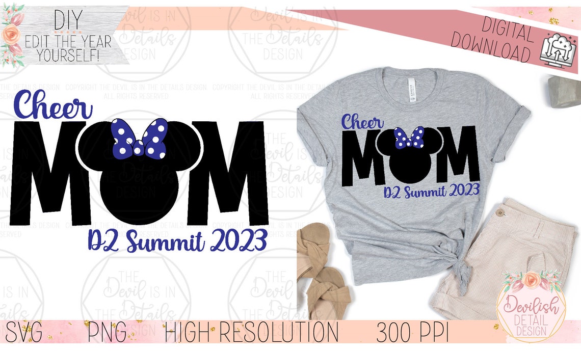 Cheer Mom D2 Summit SVG – Mouse Design, Cricut Cut File (digital ...
