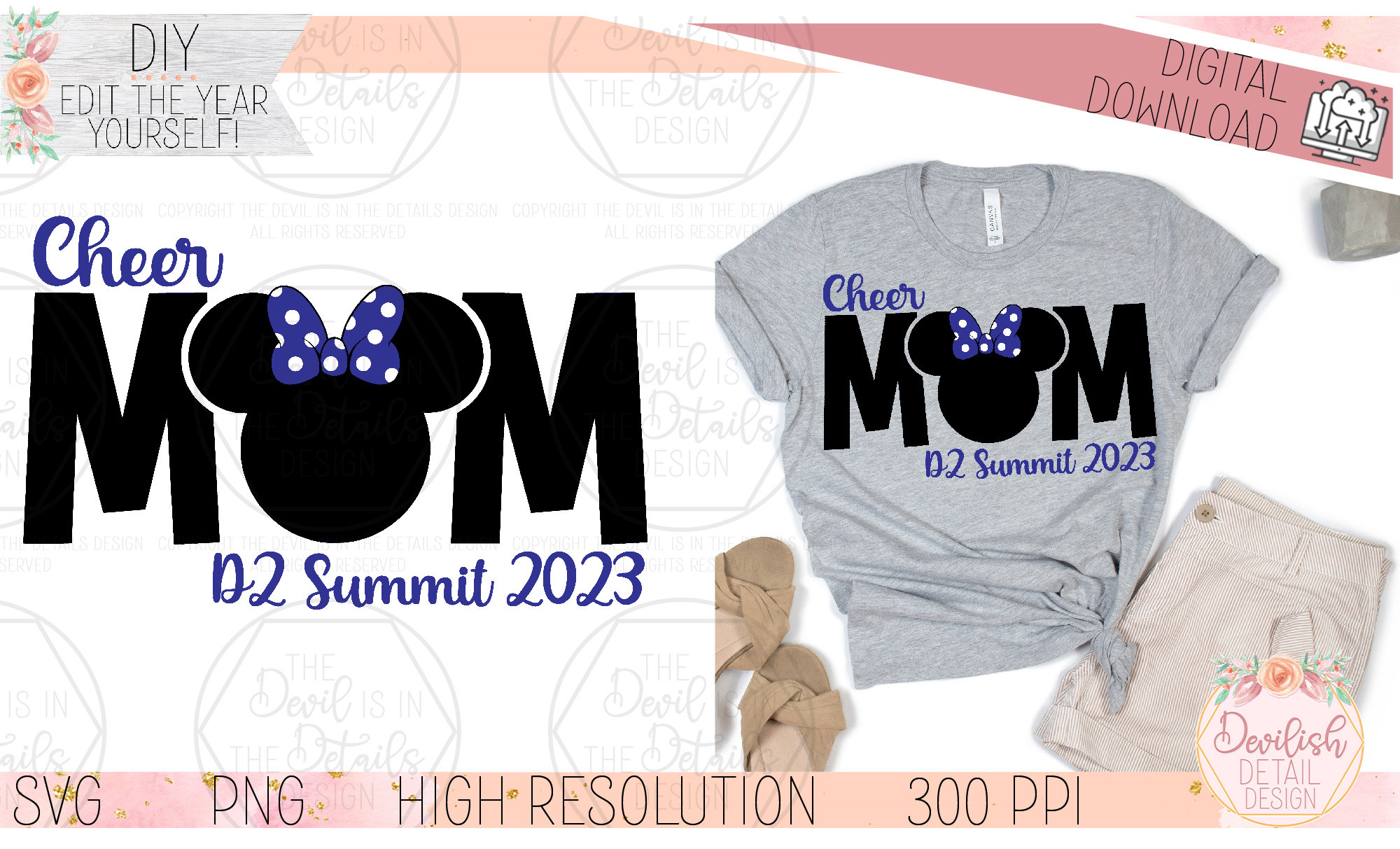 Cheer Mom D2 Summit SVG – Mouse Design, Cricut Cut File (digital ...