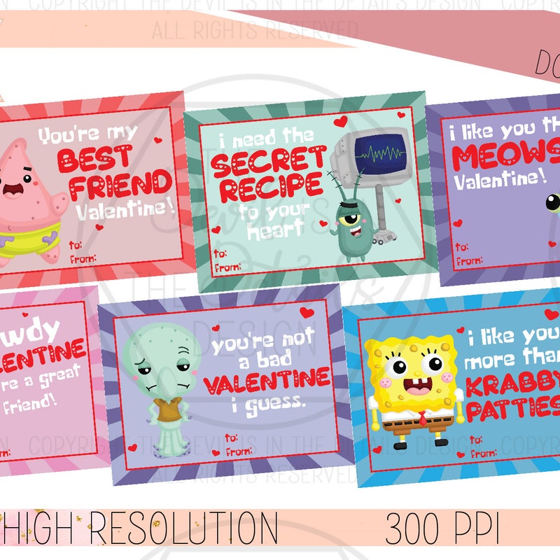 Spongebob Valentine's Day - Etsy