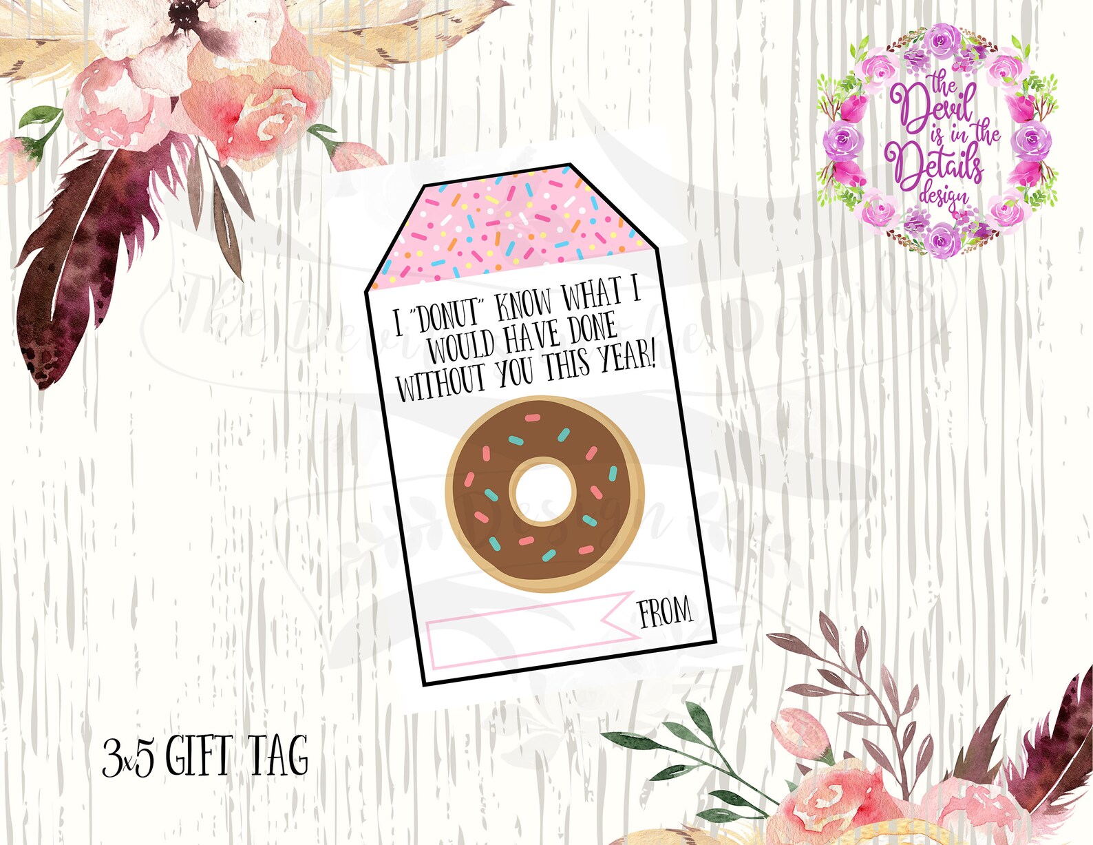 Teacher Appreciation EOY Christmas Gift Tag I Donut | Etsy