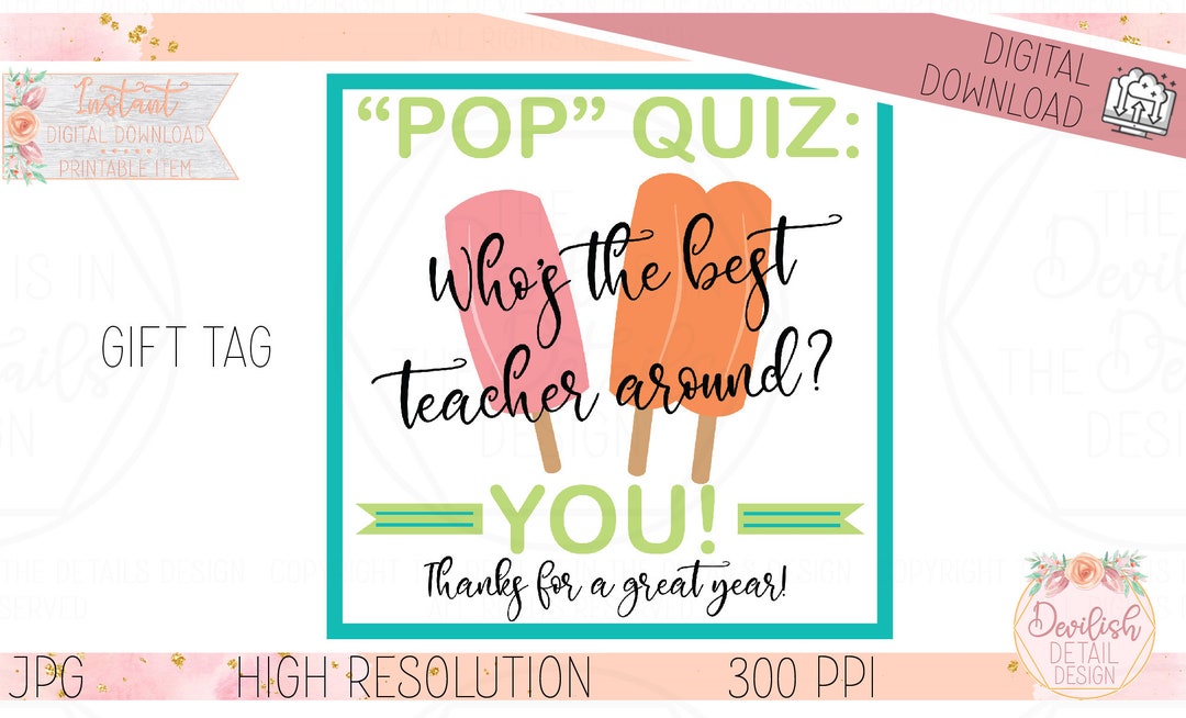 Teacher Appreciation EOY Christmas Gift Gift Tag pop - Etsy