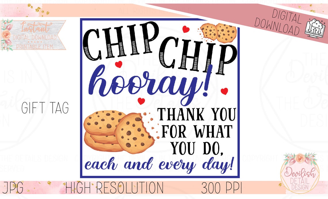 Teacher Appreciation - EOY - Christmas - Gift Tag (chip Chip Hooray ...