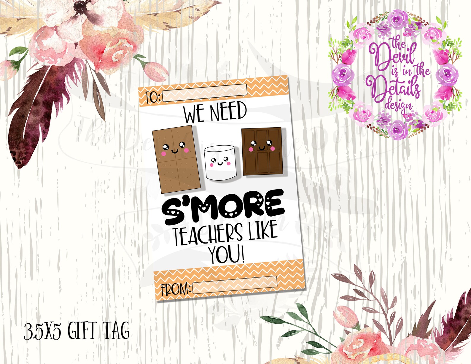 Teacher Gift Tag We Need SMORE Teachers Like You | Etsy