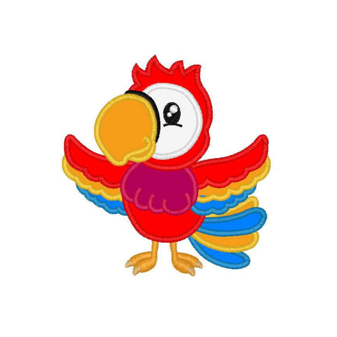 Parrot Applique Machine Embroidery Design- 3 Sizes 4x4", 5x7", 6x10" - Etsy