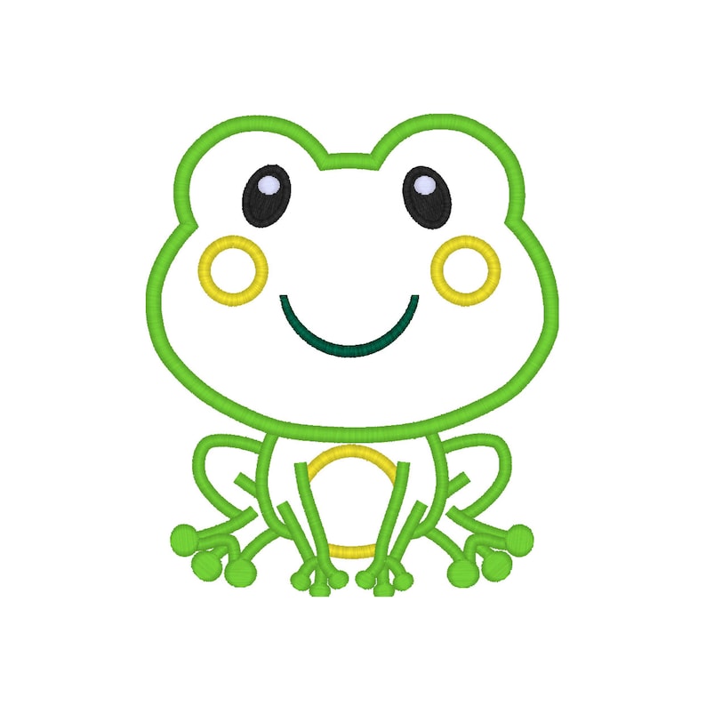 Frog Applique Machine Embroidery Design 3 Sizes 4x4 - Etsy