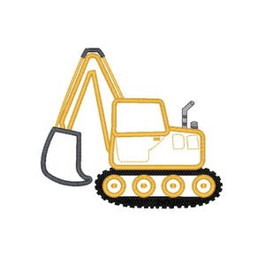 Construction Digger Applique Machine Embroidery Design- 3 Sizes 4x4 ...