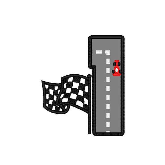 Race Track Number 1 Applique Machine Embroidery Design - Etsy