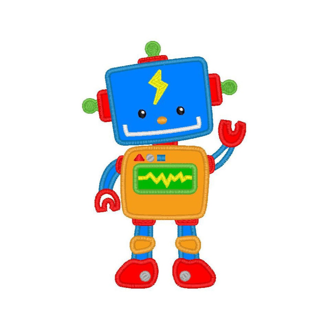 Robot Applique Machine Embroidery Design- 3 Sizes 4x4", 5x7", 6x10" - Etsy