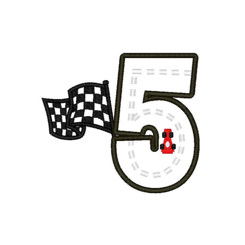 Race Track Number 5 Applique Machine Embroidery Design - Etsy