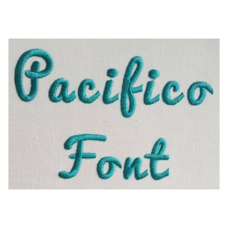 Pacifico Machine Embroidery Font 1 Inch Size BX File - Etsy