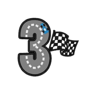 Race Track Number 3 Applique Machine Embroidery Design (perfect for ...