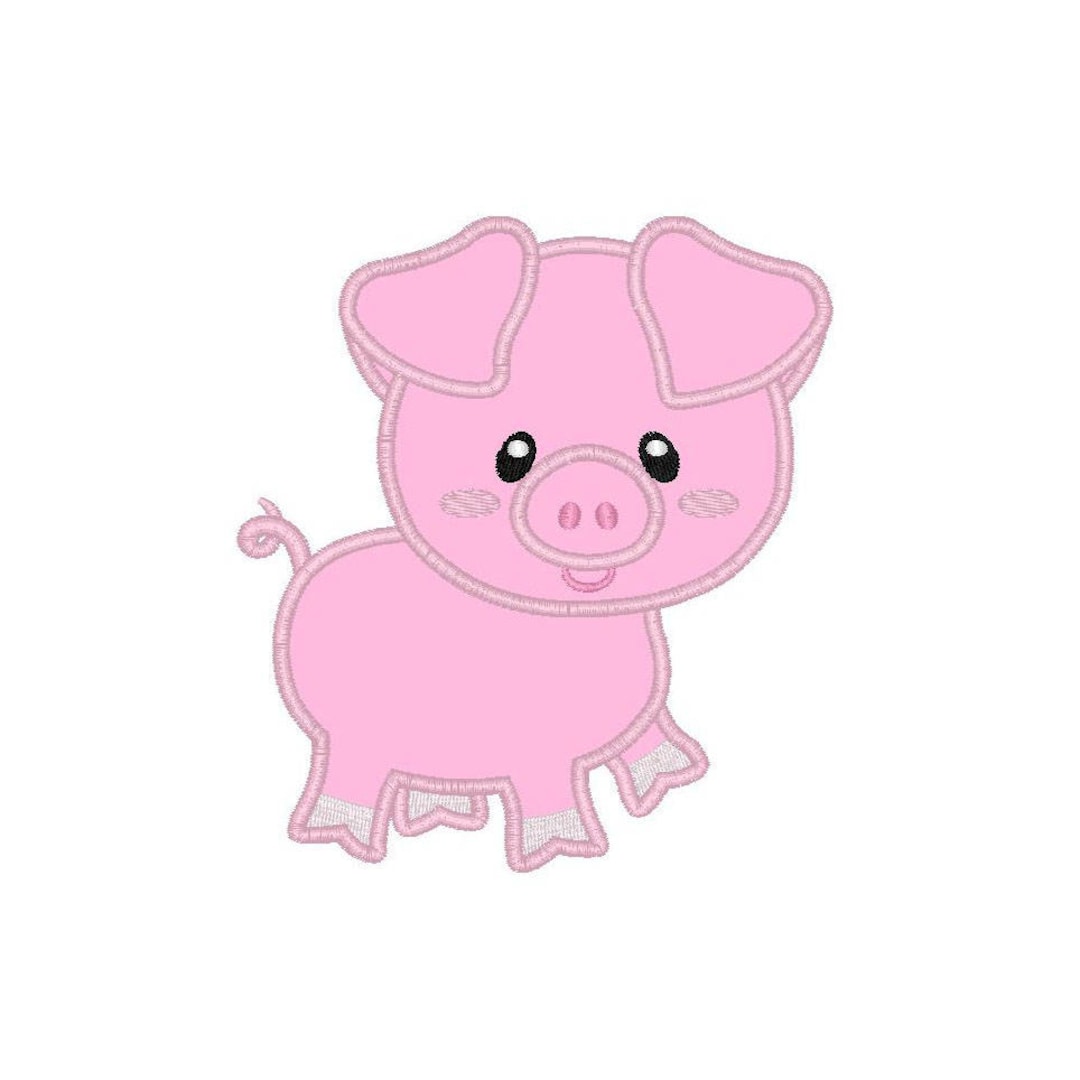 Pig Applique Machine Embroidery Design- 3 Sizes 4x4", 5x7", 6x10" - Etsy