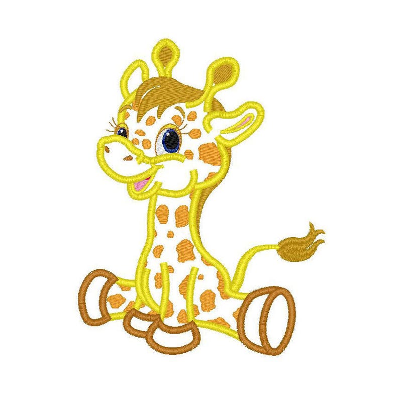 Sitting Giraffe Applique Machine Embroidery Design- 3 Sizes 4x4", 5x7 ...